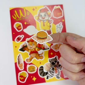 A6 UWU Burger Fast Food Sticker Sheet - Etsy