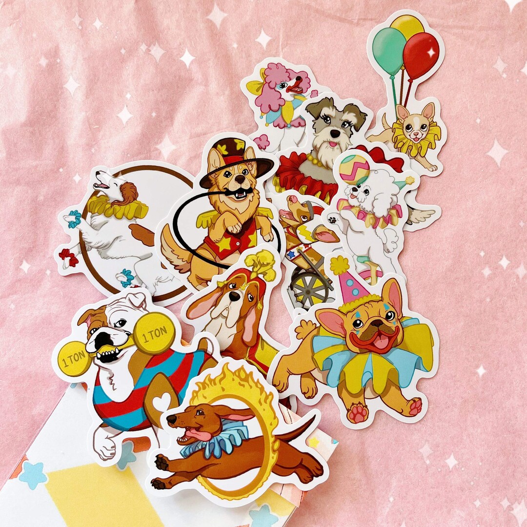 Dog Circus 11pc Vinyl Sticker Set - Etsy