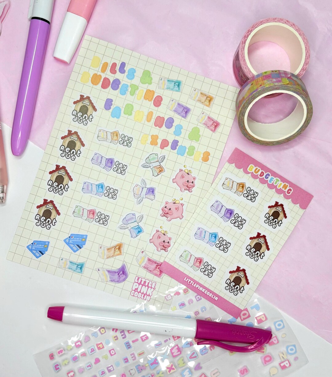Money Budget Expenses Bills Planuary Planner Stickers A6 Premium Paper ...