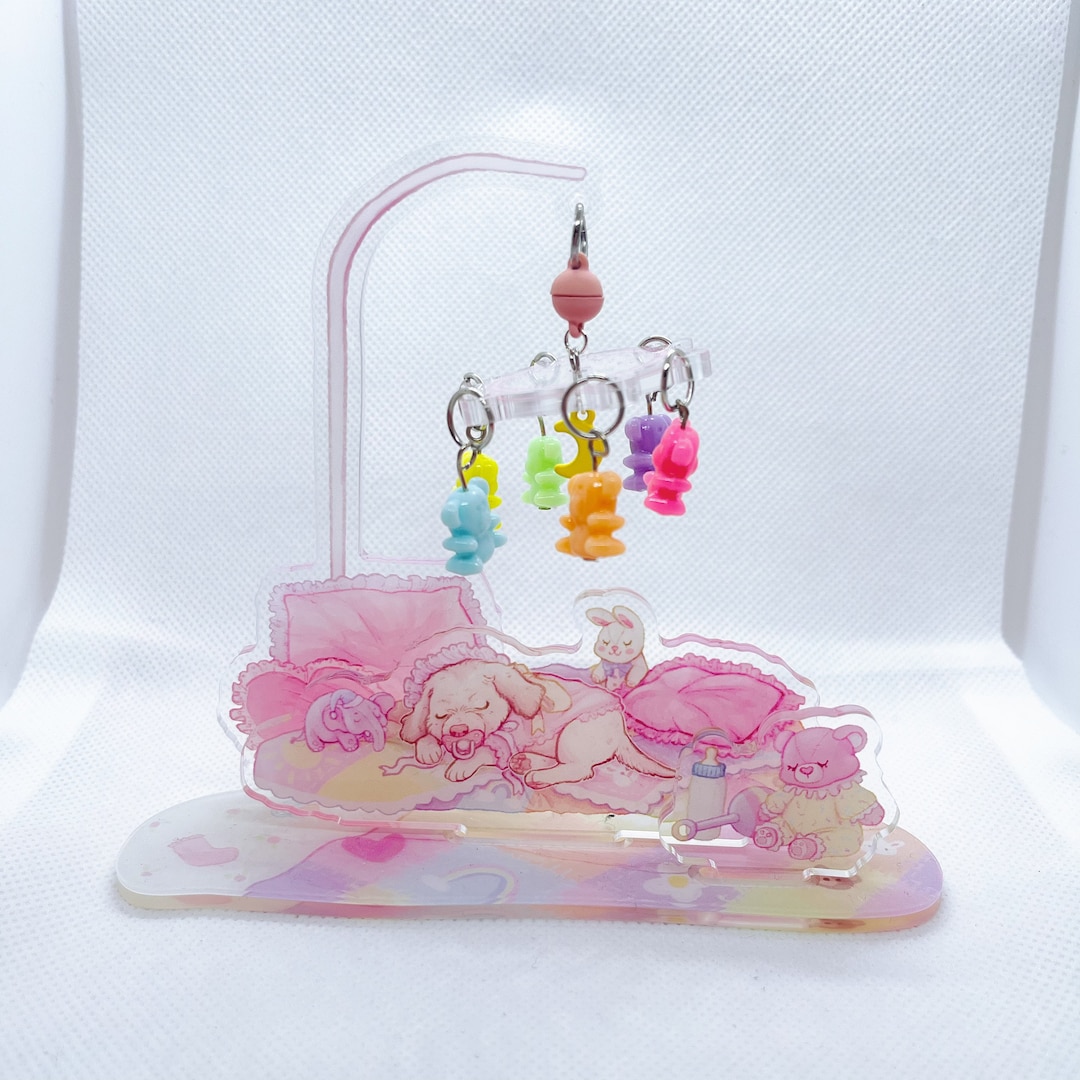 Puppycore Baby Mobile Moving Acrylic Standee Baby Pink Decor - Etsy