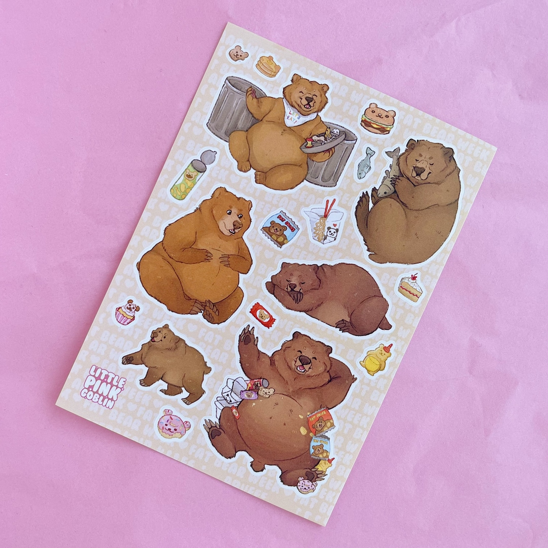 Fat Bear Season A6 Vinyl Sticker Sheet - Etsy