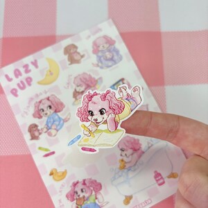 Lazy Pup Vinyl Planner Stickers A6 Puppycore Sticker Sheet - Etsy