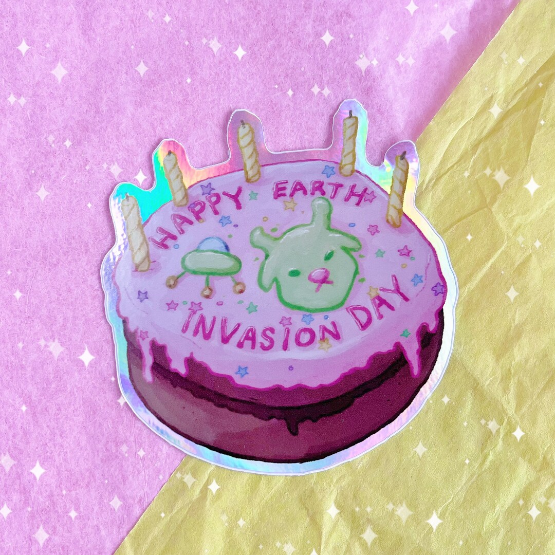 Holographic Alien Kitty Earth Invasion Cake - Etsy