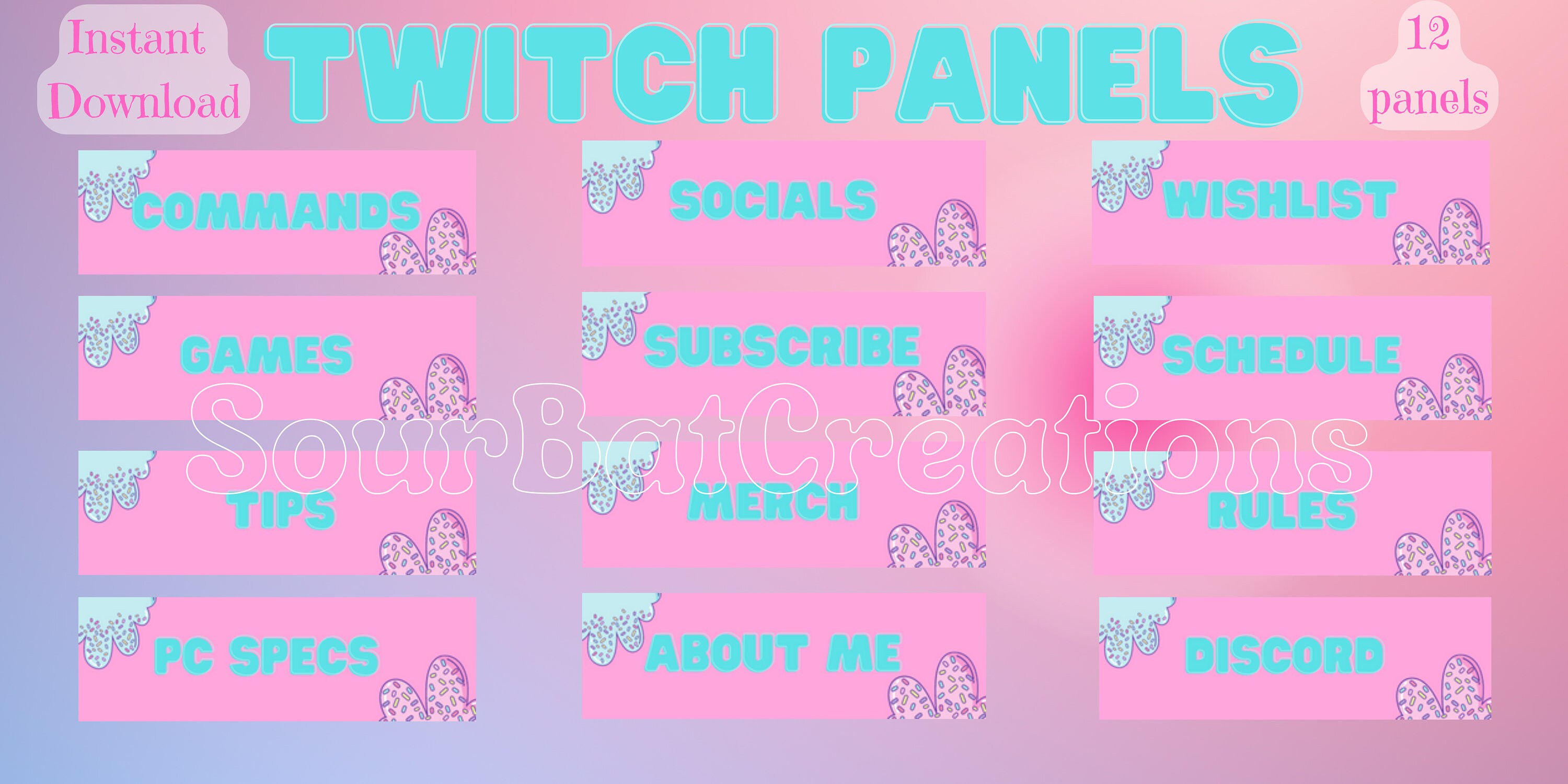 Ice Cream Twitch Panels (instant Download) - Etsy