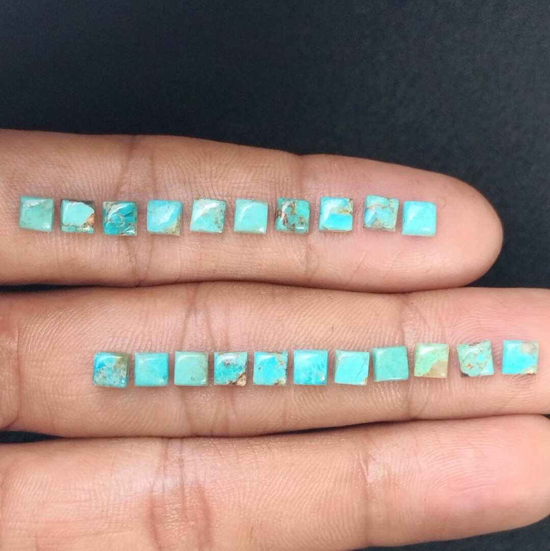 Arizona Turquoise Cabochons: 4mm Square Gemstones for Jewelry Making - Etsy