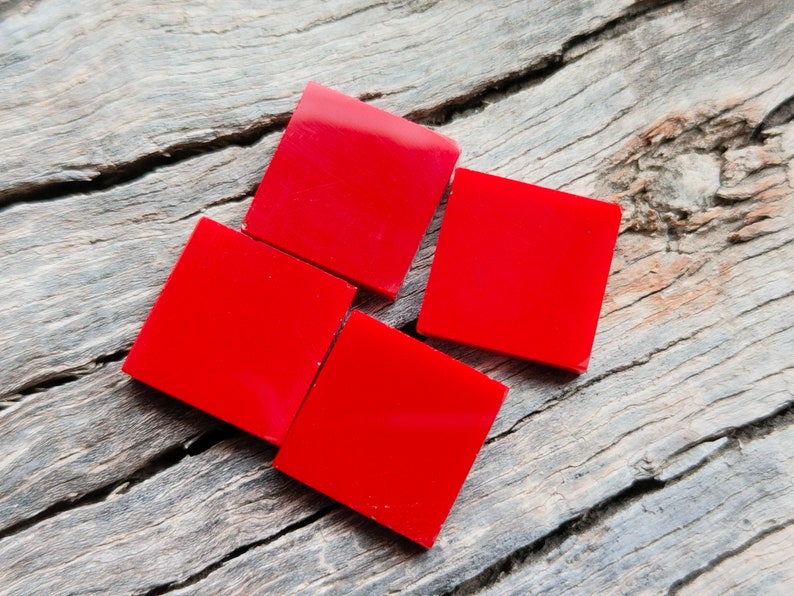 Lab Created Red Coral Square Cabochon: Jewelry Making Supplies - Etsy