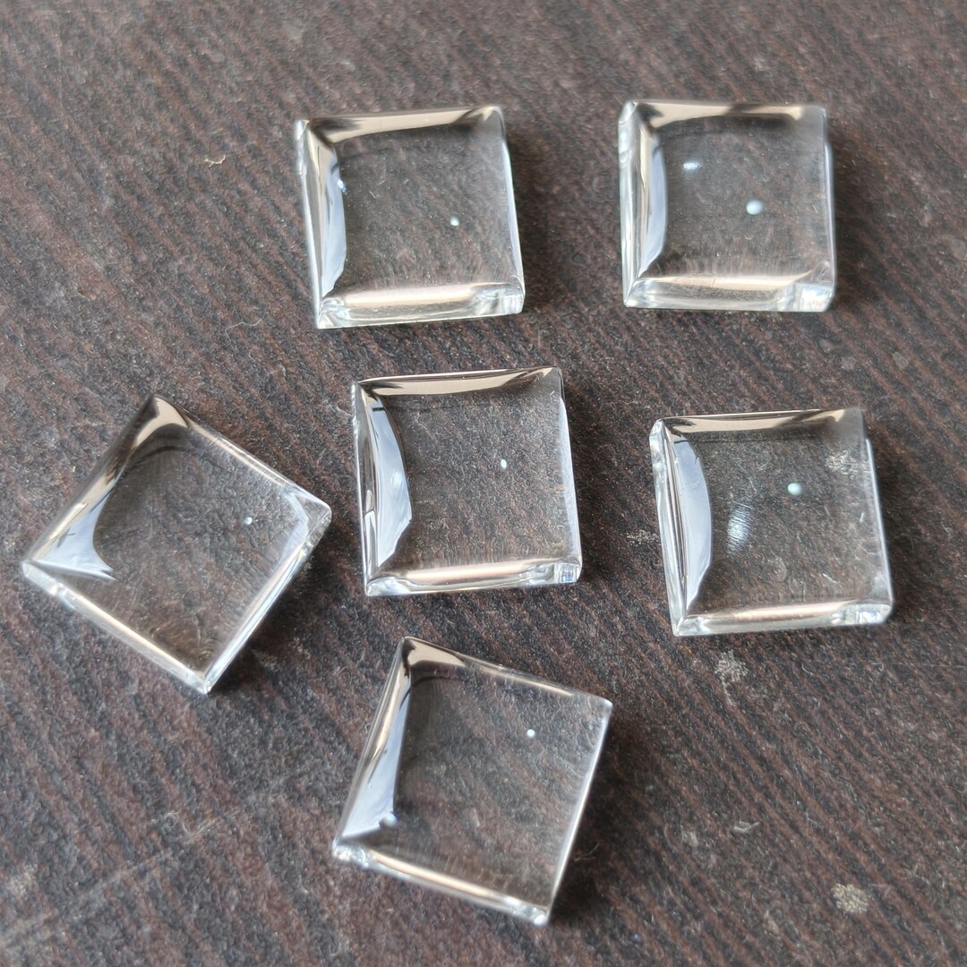 Crystal Quartz Cabochons, Square Shape Flat Back Calibrated Gemstones ...