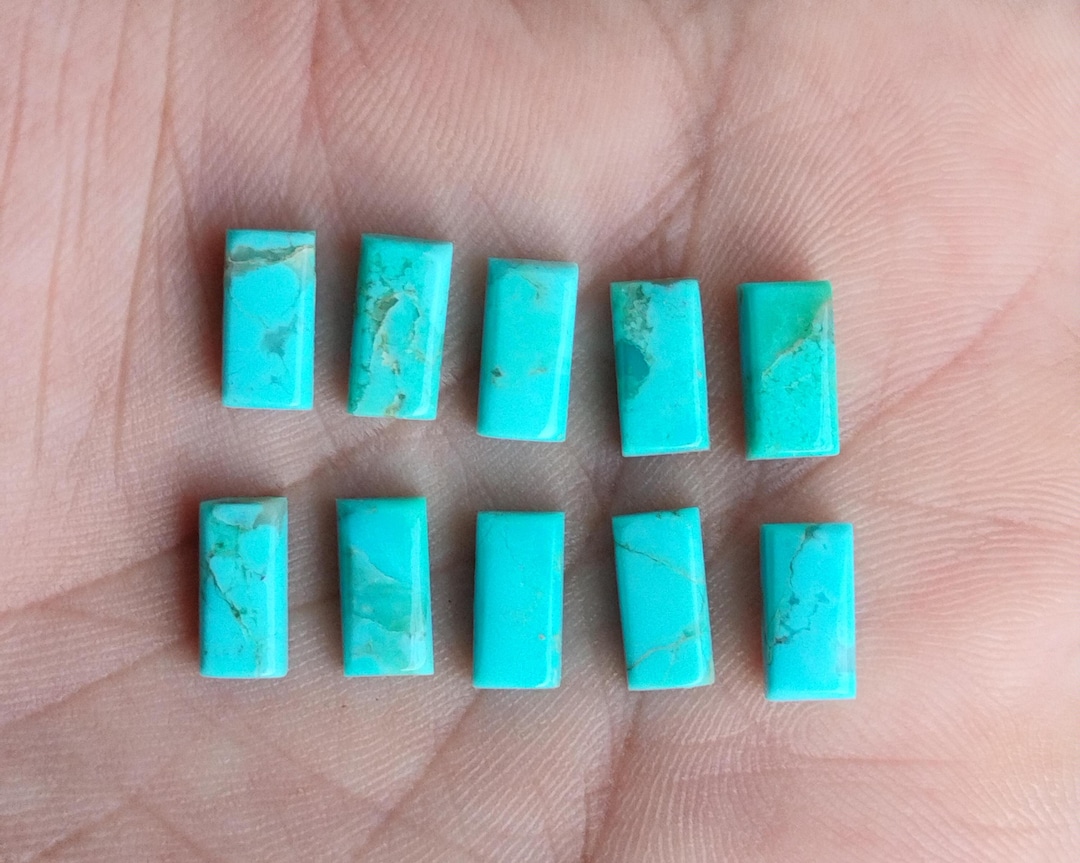 AAA Quality Natural Arizona Turquoise Rectangle Shape Cabochon, Flat ...