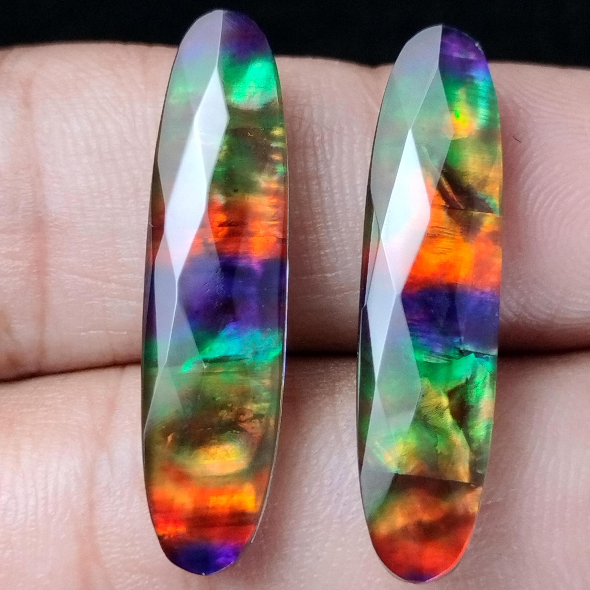 Ammolite, Doublet Ammolite, Rainbow Ammolite, Ammolite for Pendant ...