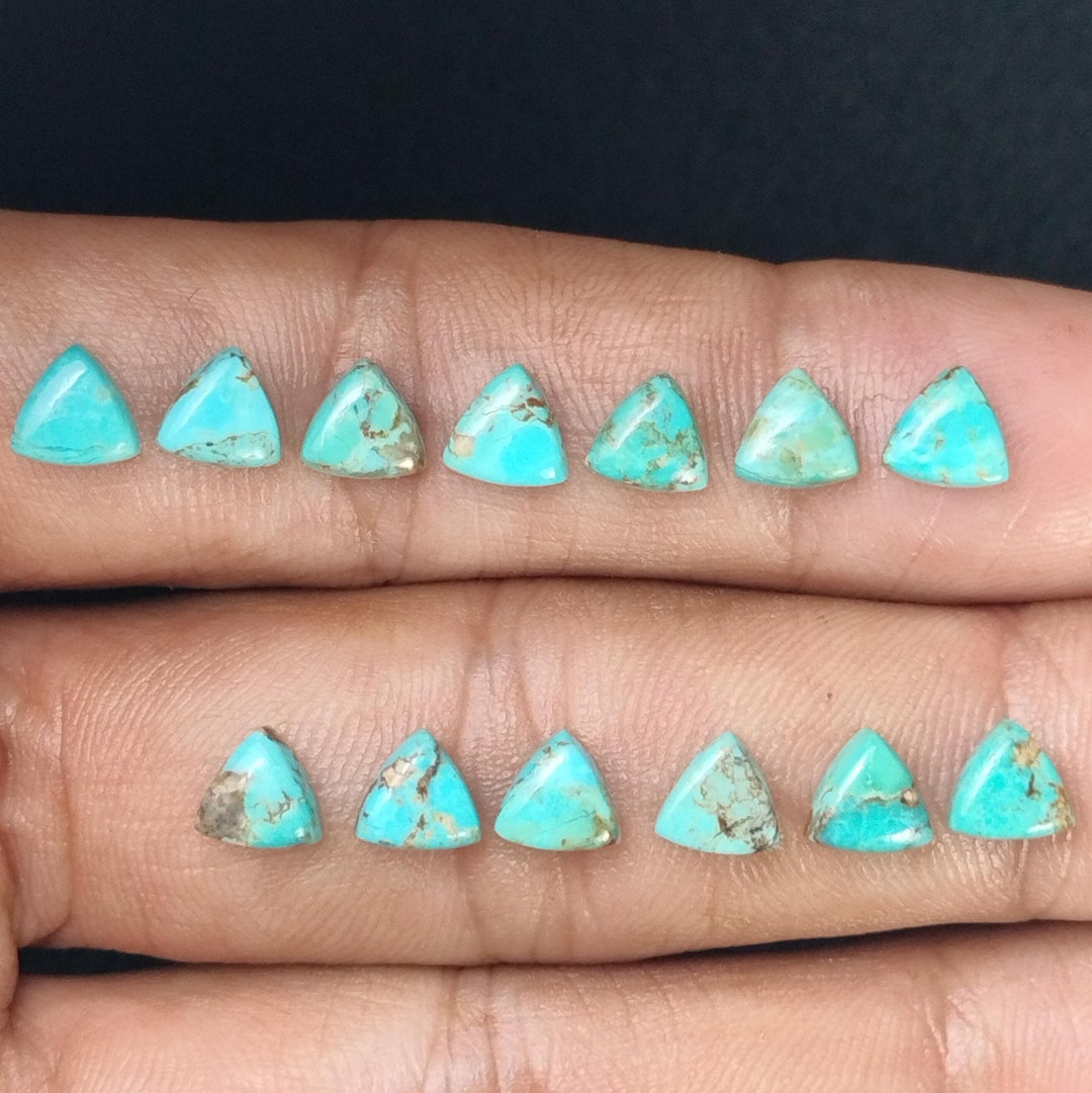 Arizona Turquoise Cabochons: 6x6mm Trillion Gemstones, AAA Quality ...