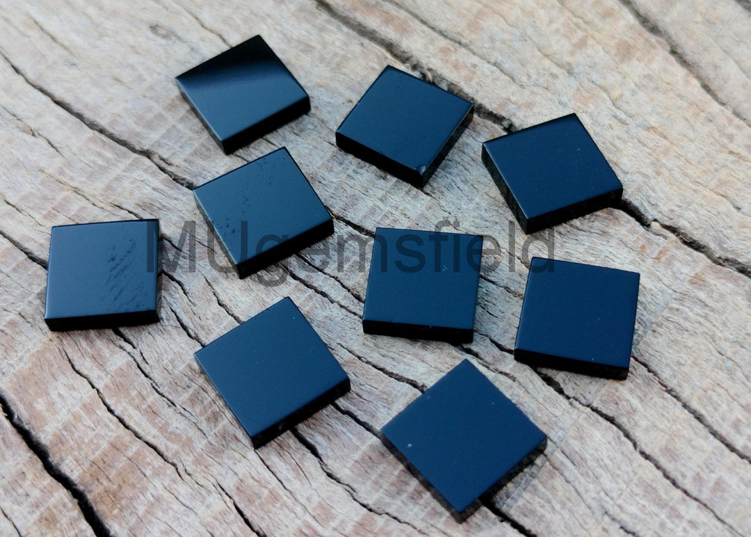 AAA+ Grade Natural Black Onyx Square Both Side Flat Discs, Calibrated ...