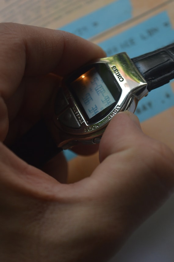 Seiko Receptor Digital Message Watch. Vintage Black A… - Gem