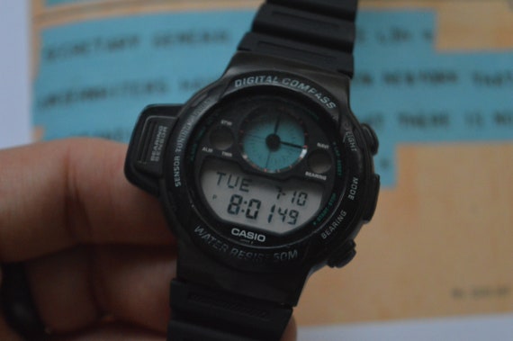 Casio CPW-110 Vintage Prayer Compass Watch. Retro Sei… - Gem