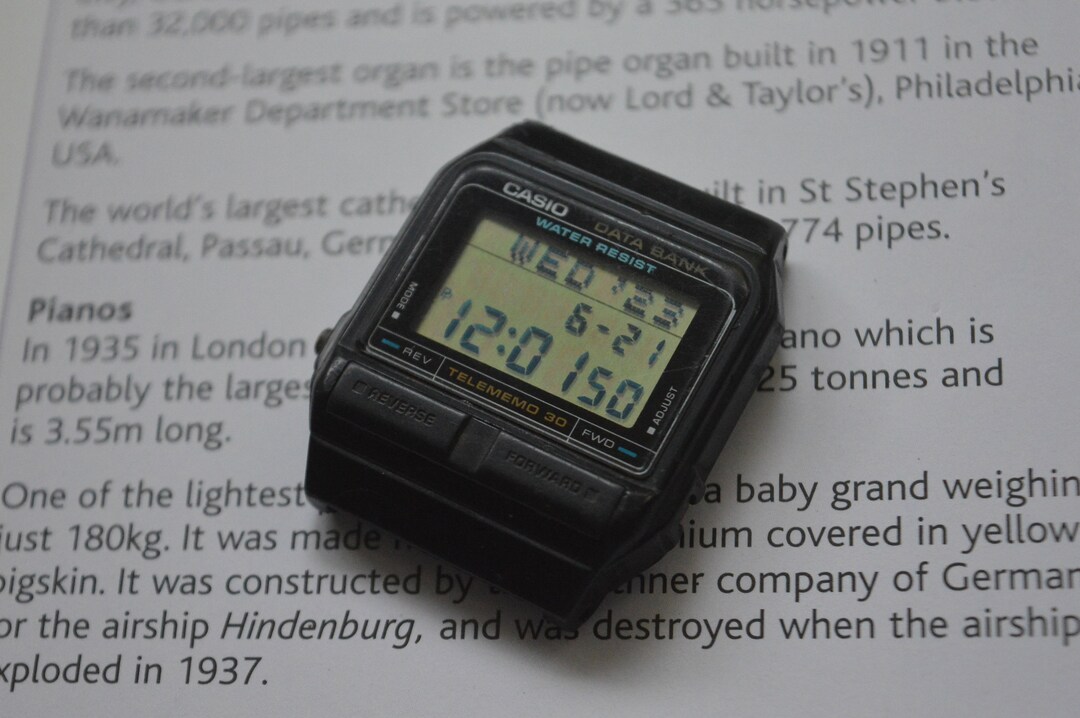 Rare Casio DB-31 Vintage Data Bank Watch. Tudor Seiko Citizen Digital ...