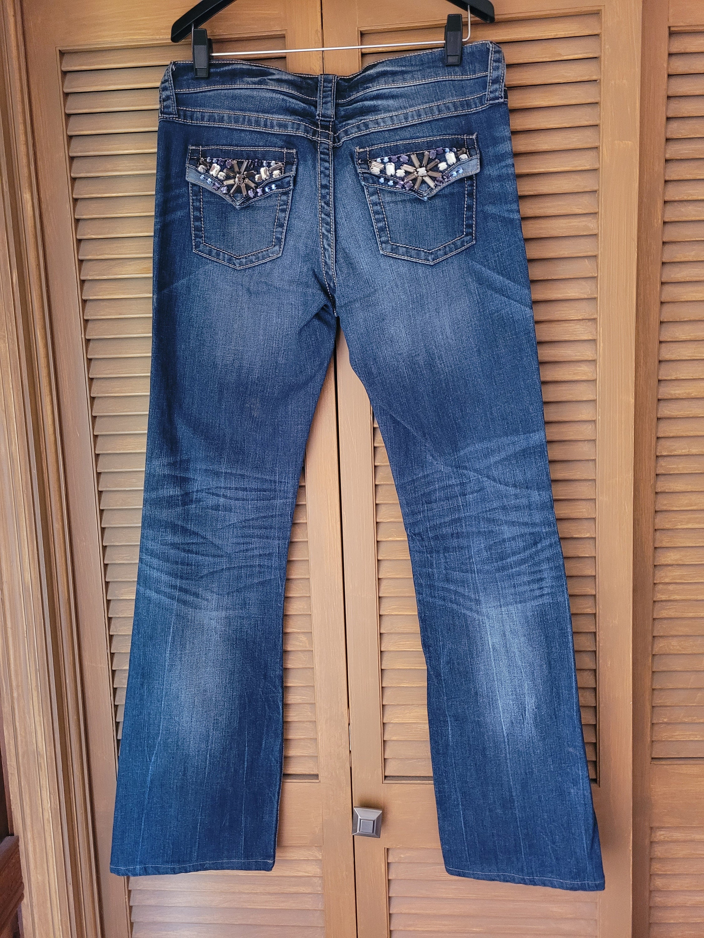 Vintage Embellished Flap Pocket Jeans, Size 6, Vintage VS 5 Flap Jeans ...