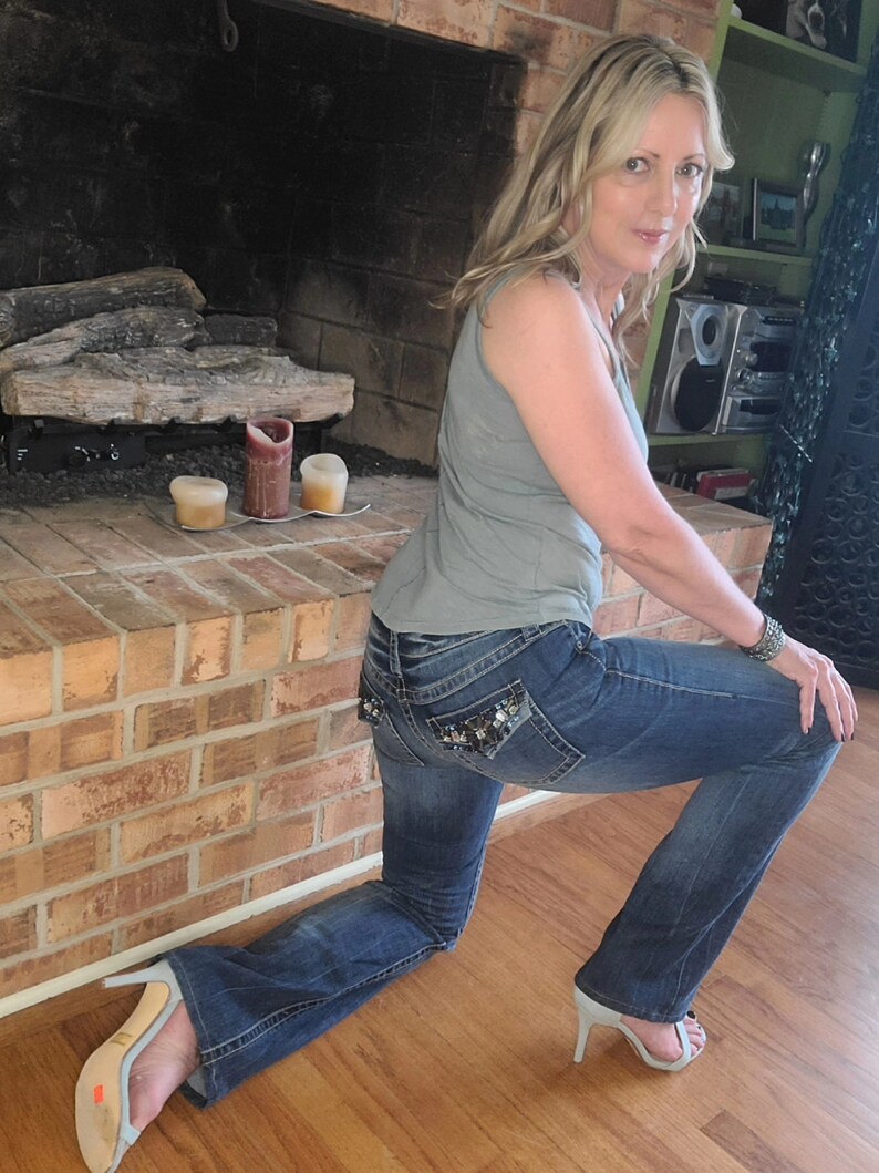 Vintage Embellished Flap Pocket Jeans, Size 6, Vintage VS 5 Flap Jeans ...