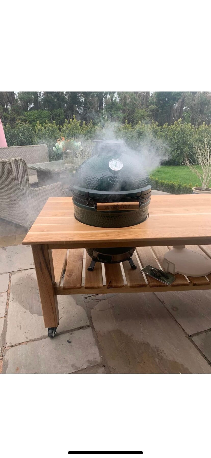 Solid Oak Kamado BBQ Table Big Green Egg Kamado Joe Monolith - Etsy UK