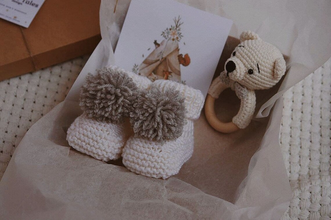 Baby shower gift baskets for girl. Unique reveal gift | Etsy