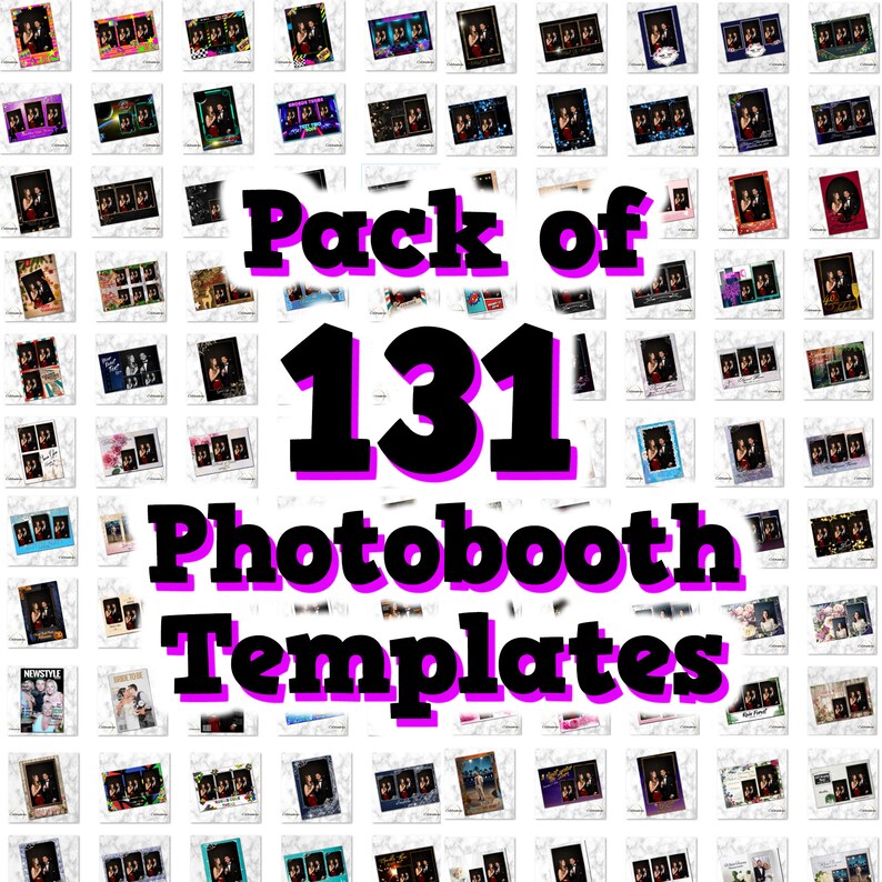 Set 131 X Photobooth Templates 4x6 Photo Booth Overlays Png Etsy