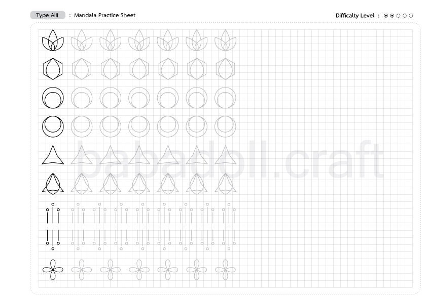 128 Files PDF Bundle Templates Mandala,tracing,coloring,circular Grid ...