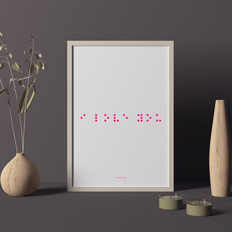 I Love You in Braille Alphabet - A Wall Art With a Meaningful Message ...