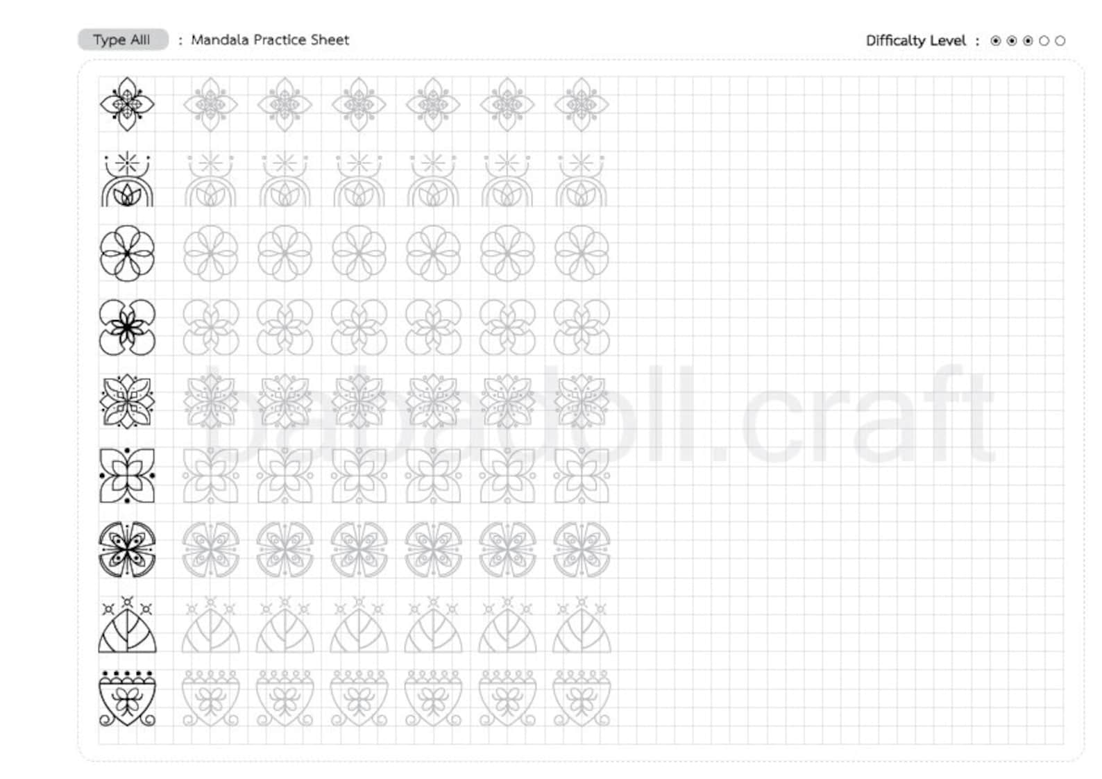 Mandala Tracing Template, Practice Pattern, Art Therapy (PDF Files) - Etsy