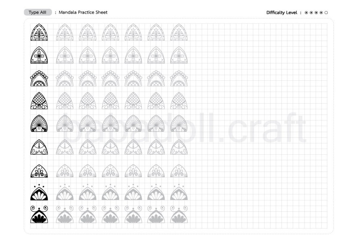 20 PDF Files Mandala Tracing Template ,traning Pattern,instant Download ...
