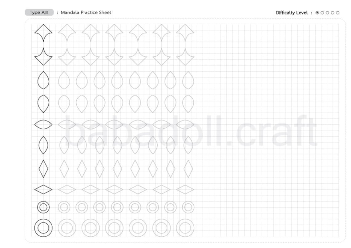 20 PDF Files Mandala Tracing Template ,traning Pattern,instant Download ...