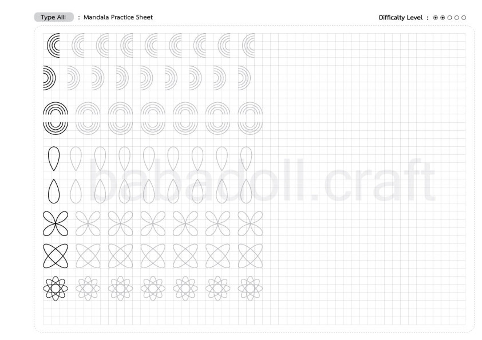 20 PDF Files Mandala Tracing Template ,traning Pattern,instant Download,handmade,digital Paper ...
