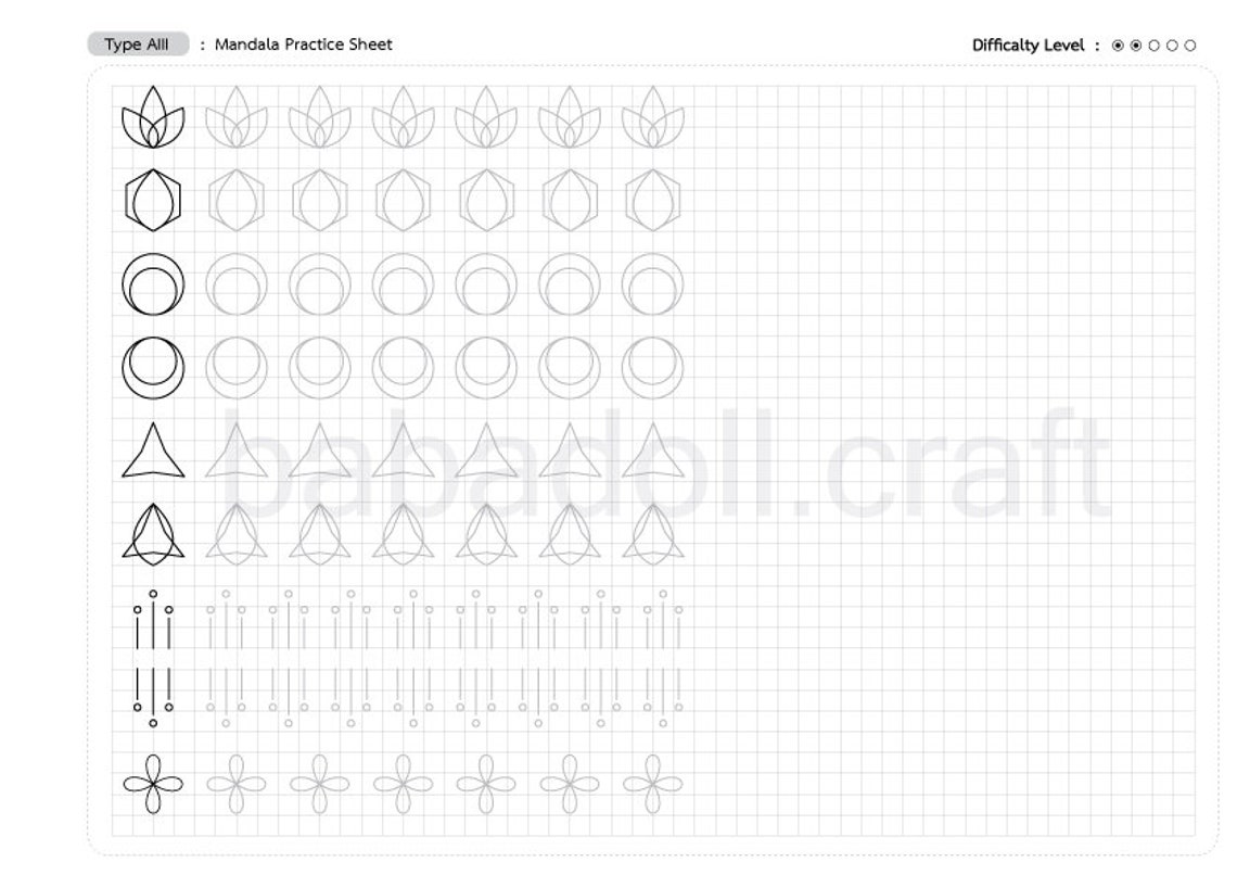 Mandala Tracing Template, Practice Pattern, Art Therapy (PDF Files) - Etsy