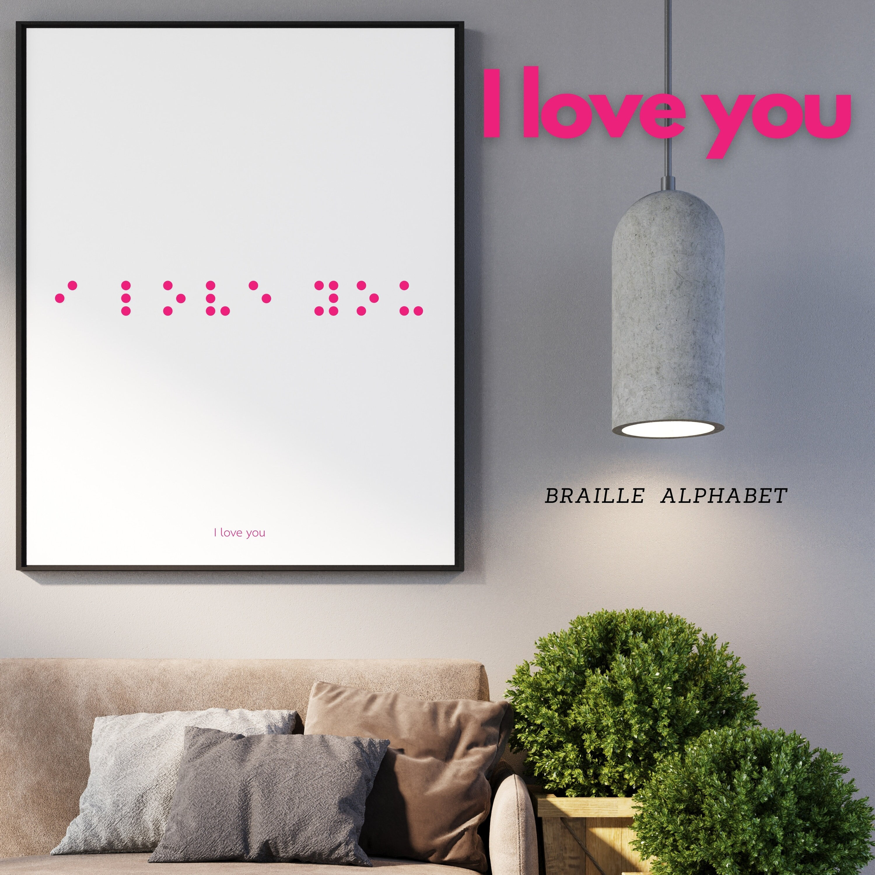 I Love You in Braille Alphabet - A Wall Art With a Meaningful Message ...