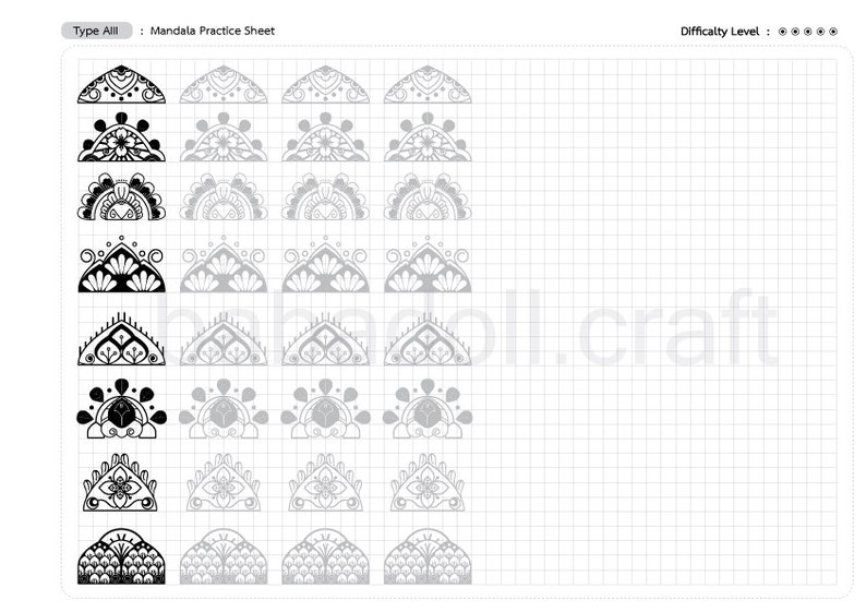 20 PDF Files Mandala Tracing Template ,traning Pattern,instant Download ...