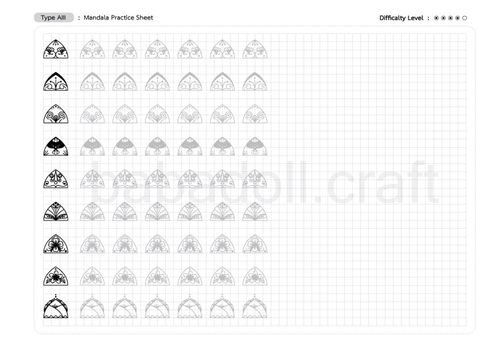 20 PDF Files Mandala Tracing Template ,traning Pattern,instant Download ...