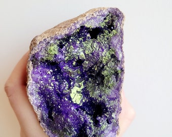 NATURAL CURIO: Large Polished Cut Amethyst Quartz Druzy Raw Crystal ...
