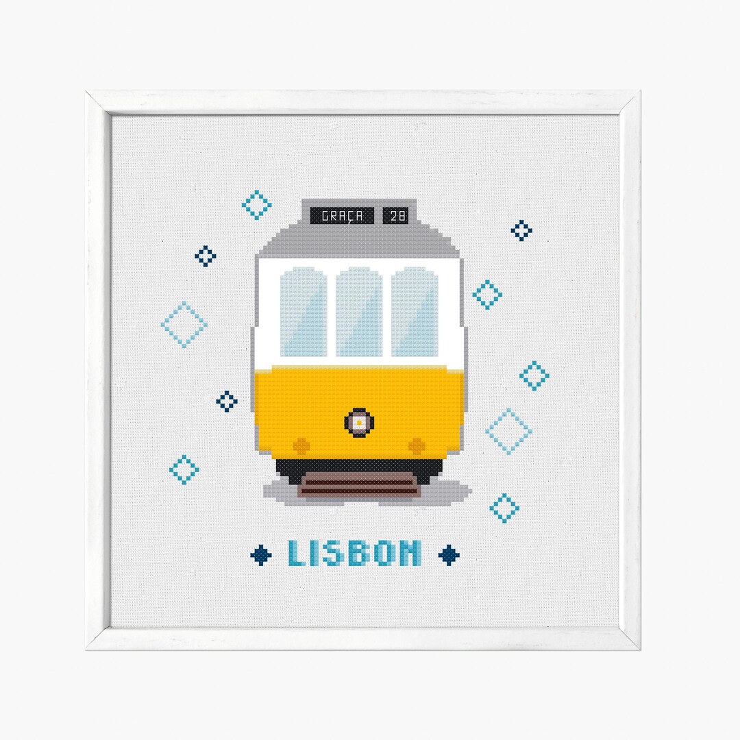 Lisbon Elevator Cross Stitch Pattern: Portugal Embroidery (PDF Pattern ...