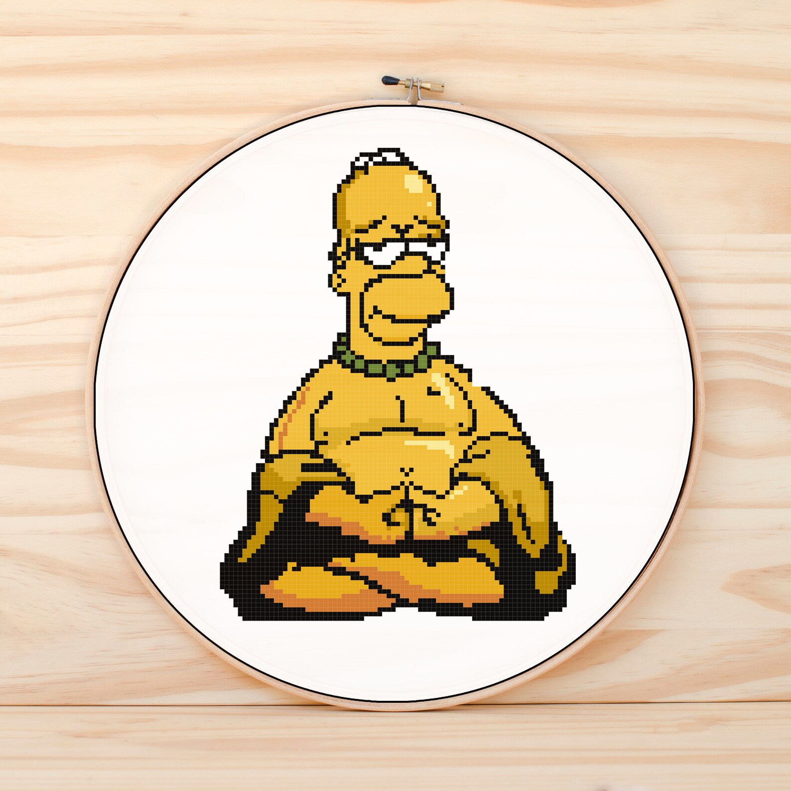 HOMER - Simpson - Namaste - Om - Meditation Moment - Embroidery Cross ...