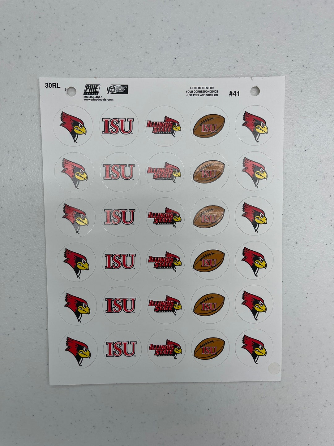 Illinois State University Redbirds Sheet of Stickers - Etsy