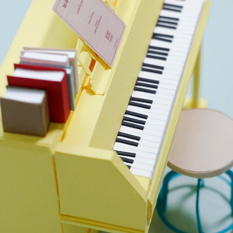 Paper Piano Set Template Including Lamp Books and Chair - Etsy Australia