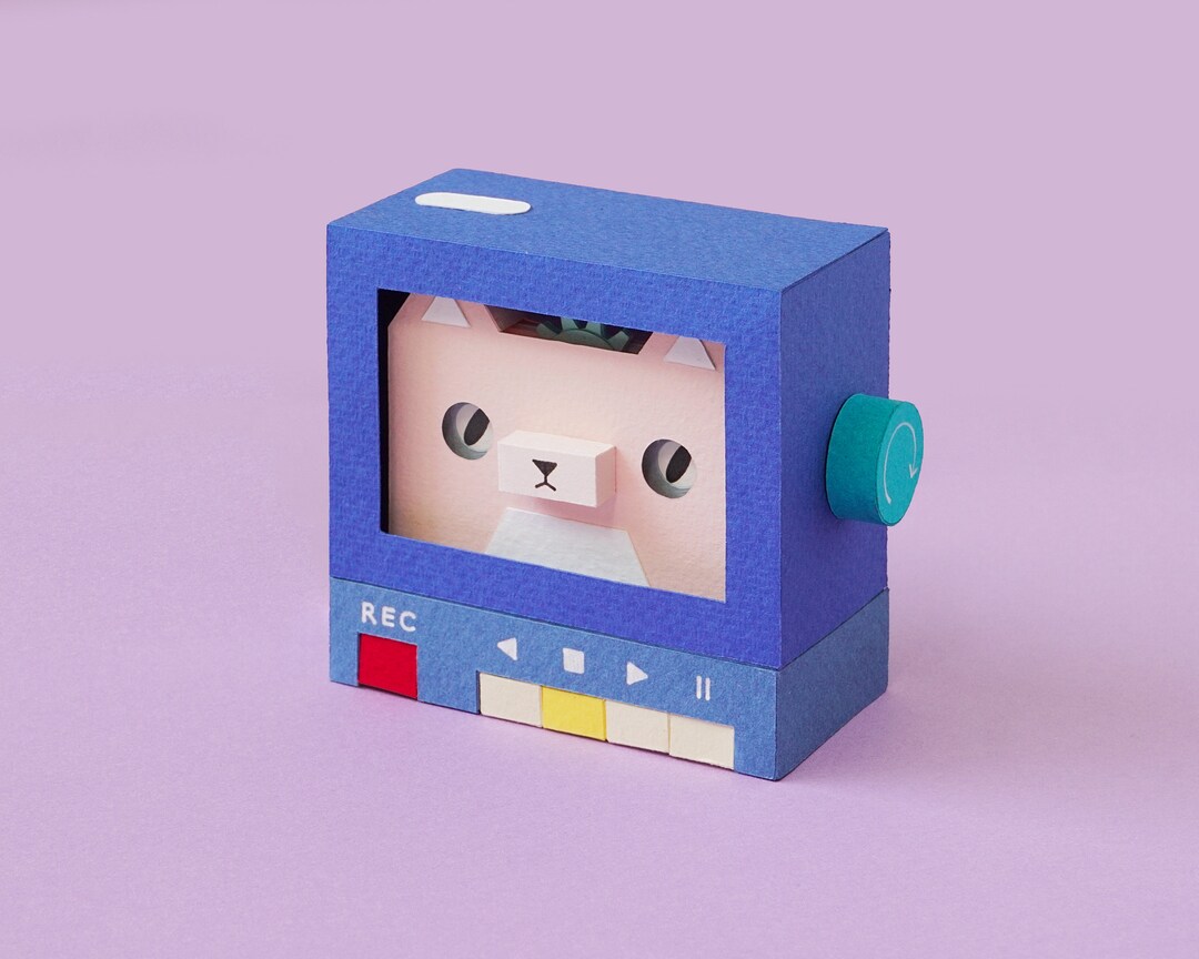DIY Paper Automata Kit, Cat Cassette Recorder, Paper Toy Kit - Etsy