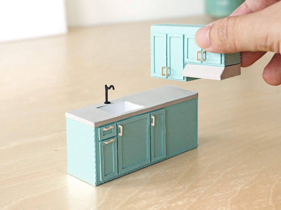 Kitchen Cabinet Set Template, 1:24 Scale, PDF File, SVG and DXF File ...