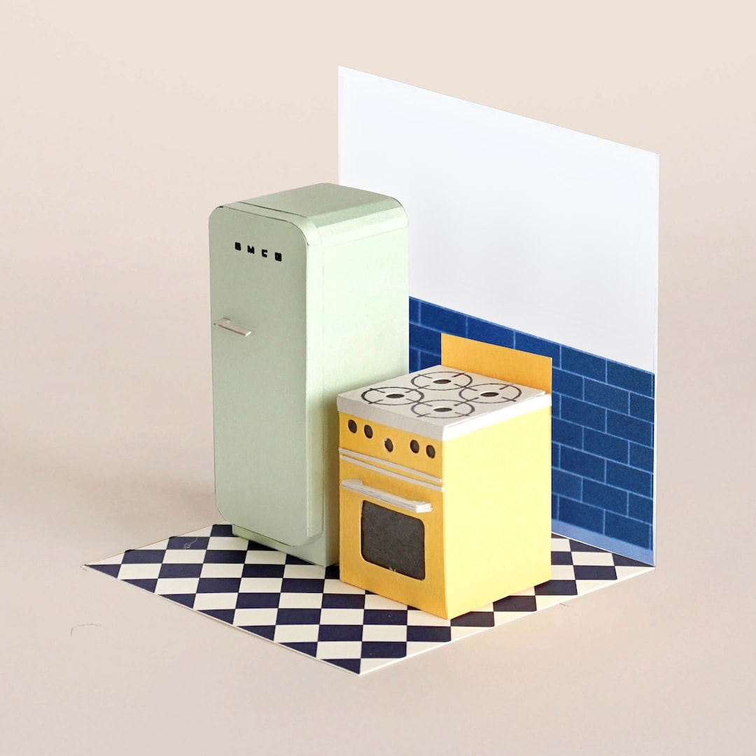 Fridge & Stove Set Template, 1:24 Scale, PDF File, SVG and DXF File ...