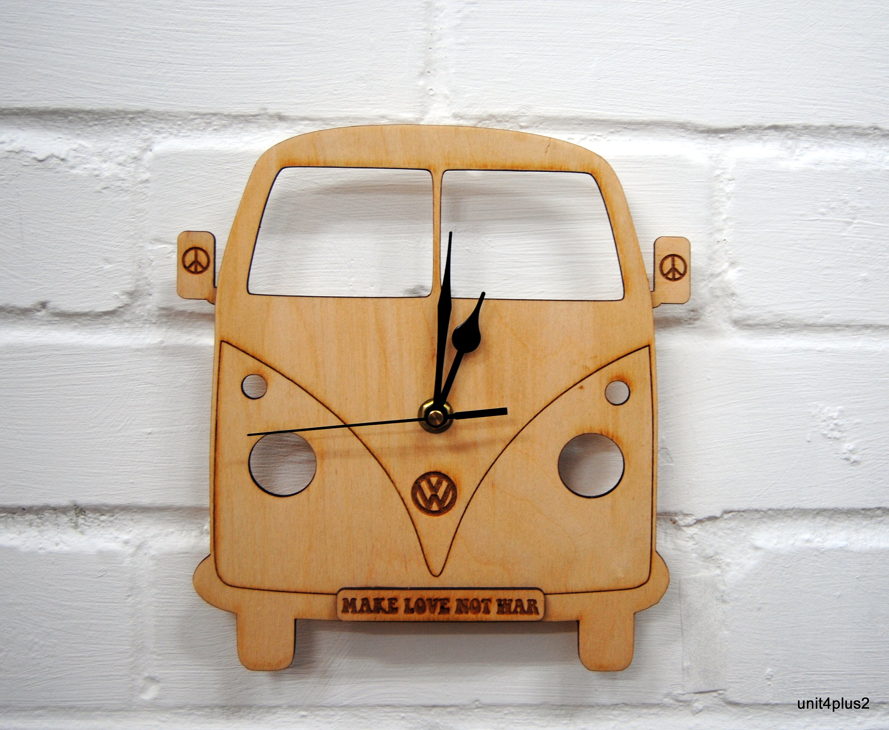 V W Camper Van Clock make Love Not War - Etsy