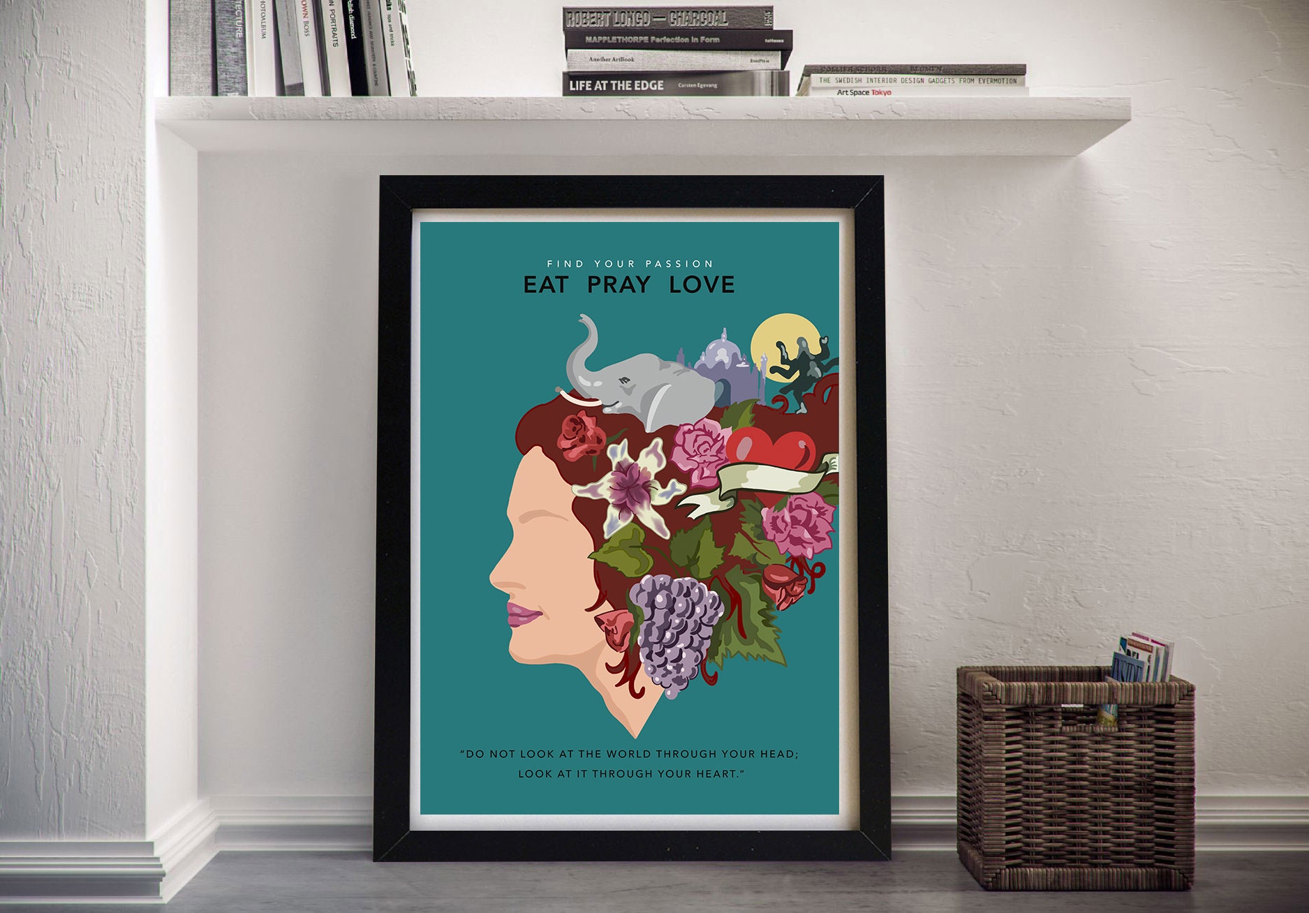 Eat Pray Love Comer Rezar Amar Cartaz Do Filme Minimalista
