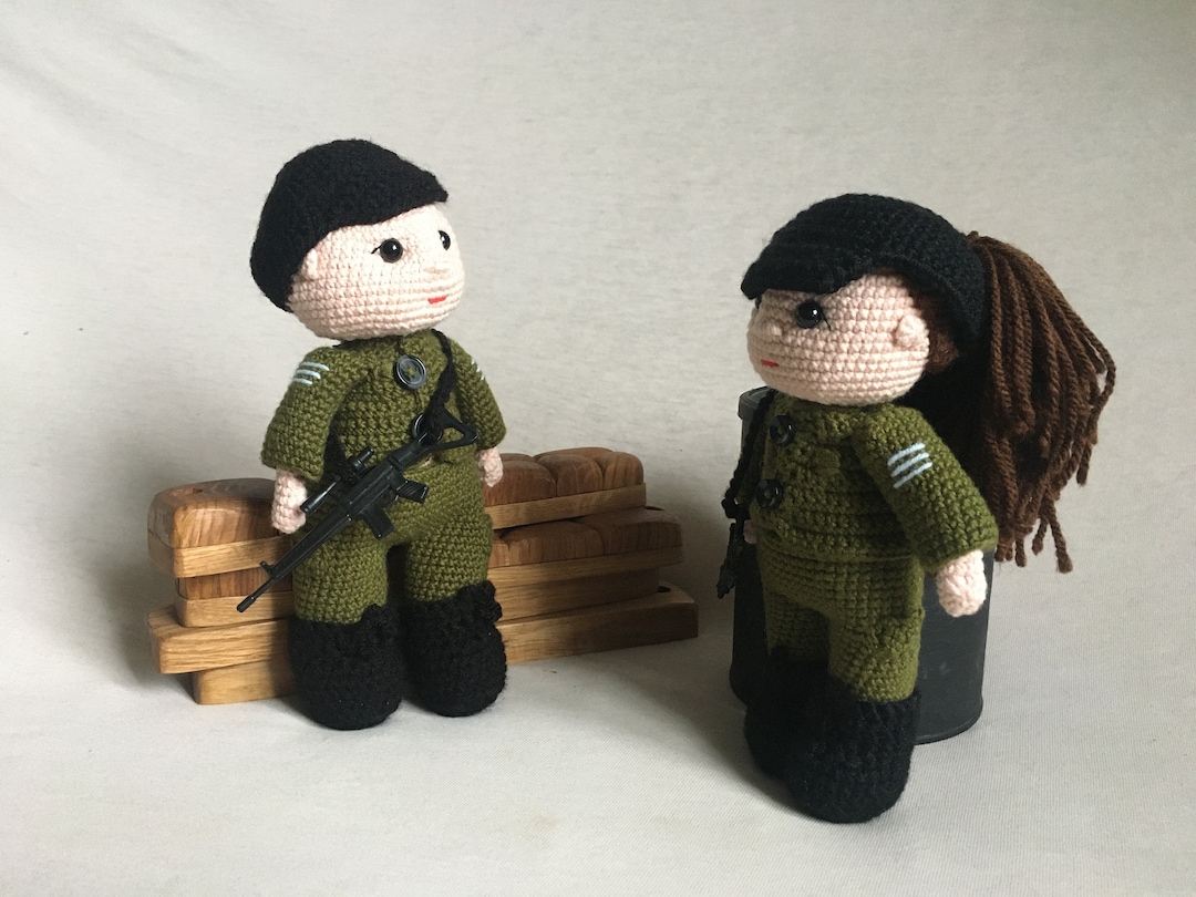 Israeli Soldiers Set of 2 Jewish Crochet Dolls Boy and Girl for Sale ...