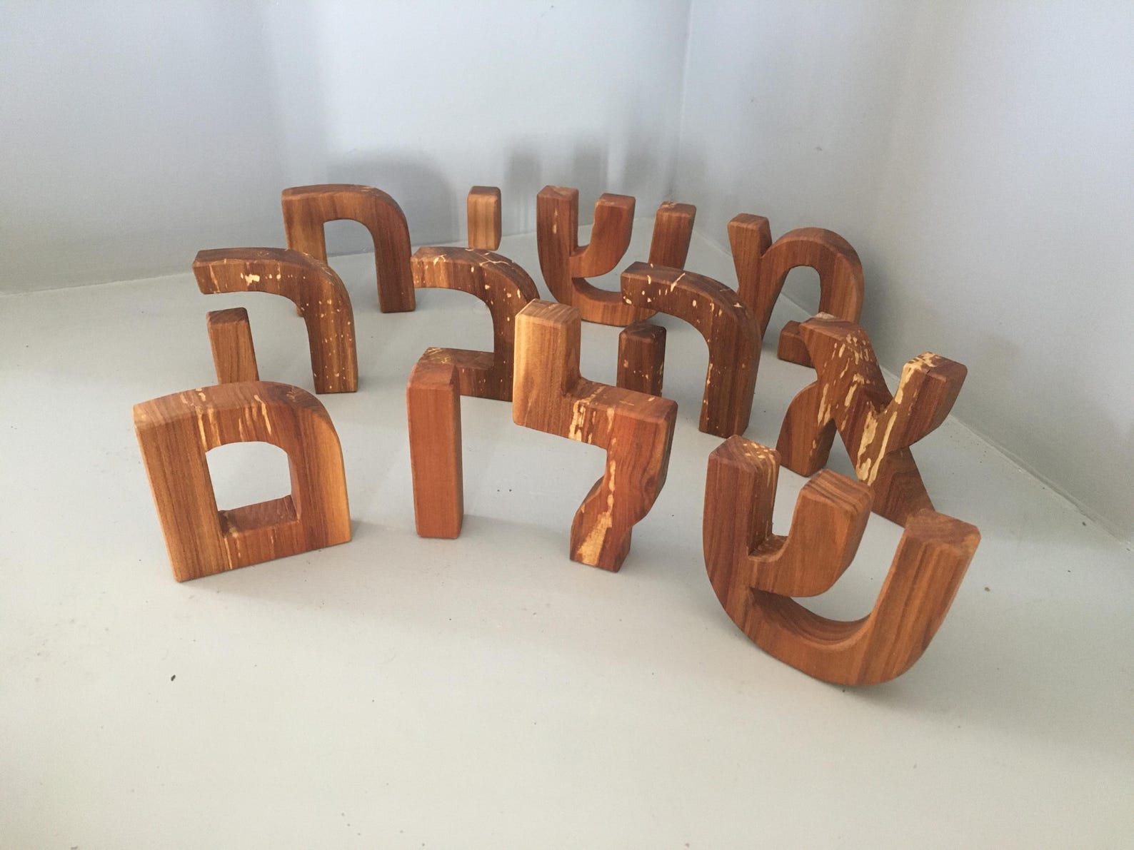Shalom Hebrew Wooden Word Inspiration Sign שלום Peace Self Standing 3D ...