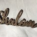 Shalom Hebrew Wooden Word Inspiration Sign Peace Self Standing Table ...