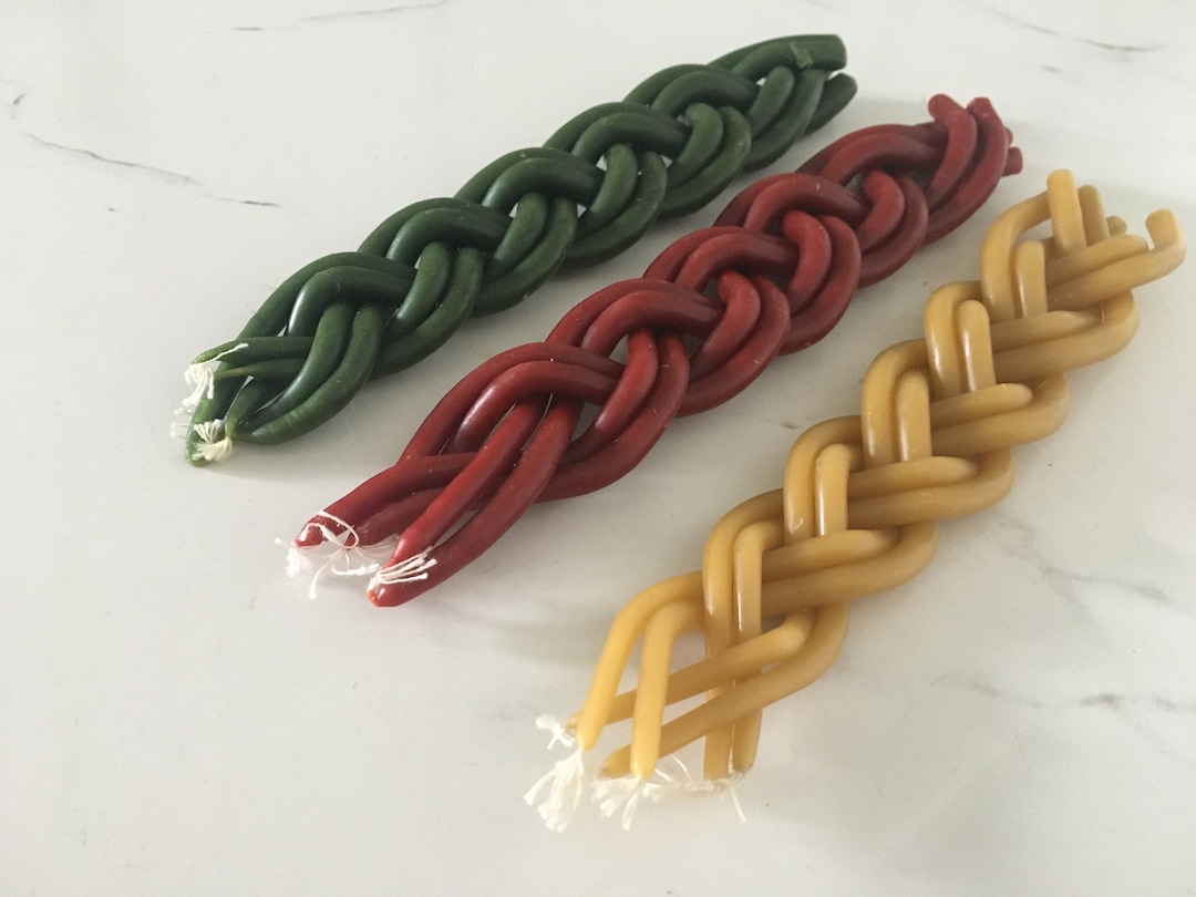 Havdalah Candle Pure Beeswax Color Braided Candle Jewish Kosher Ritual ...