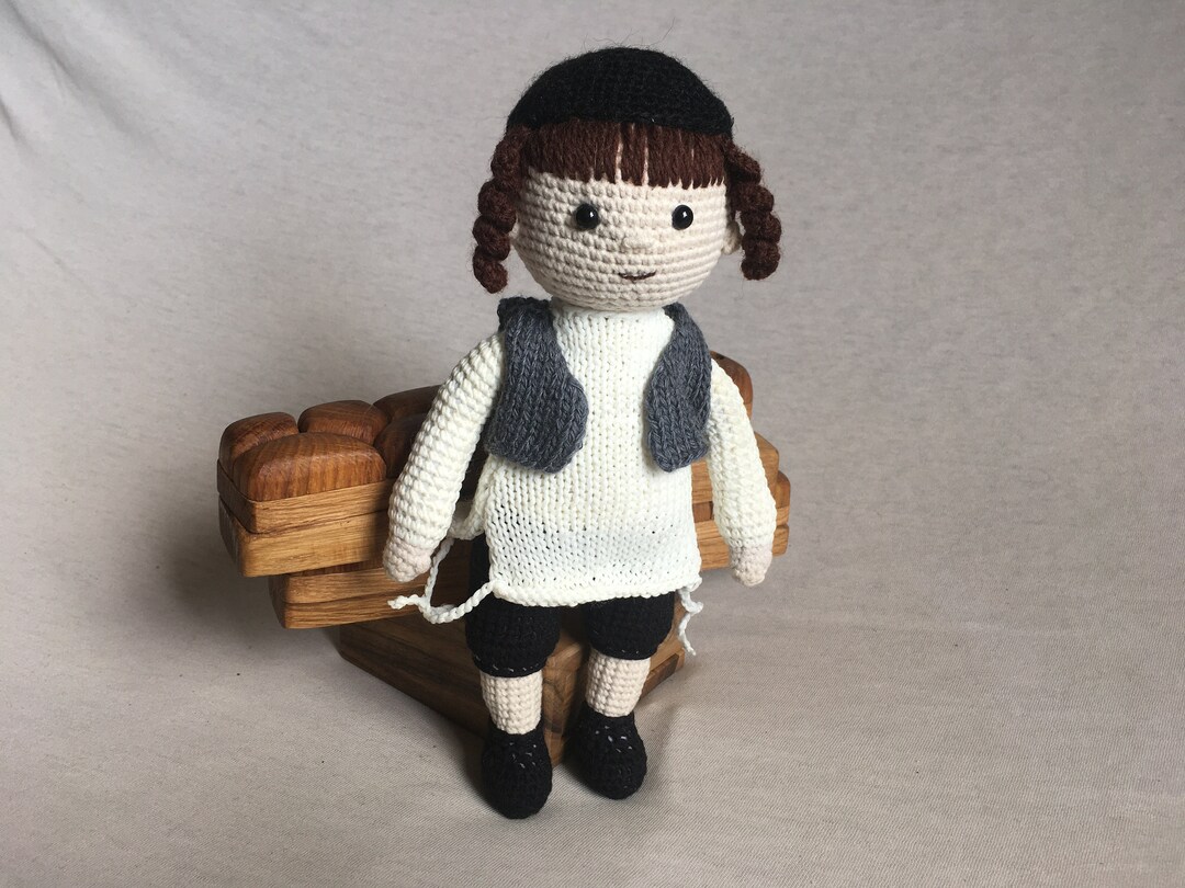 Dudu Jewish Crochet Doll for Sale Ortodox Chassidic Boy Amigurumi Handmade Finished Knitted ...
