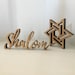 Shalom Hebrew Wooden Word Inspiration Sign Peace Self Standing Table ...
