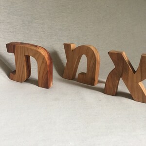 Truth Wood Self Standing Hebrew Letter Sign 3D Word Emet Interior Shelf ...